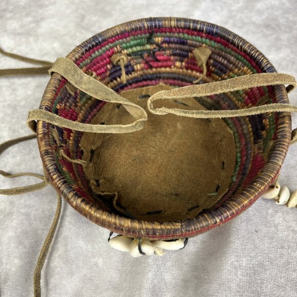 Accents | African Ethiopian Lidded Harari Basket Woven Grass Leather ...